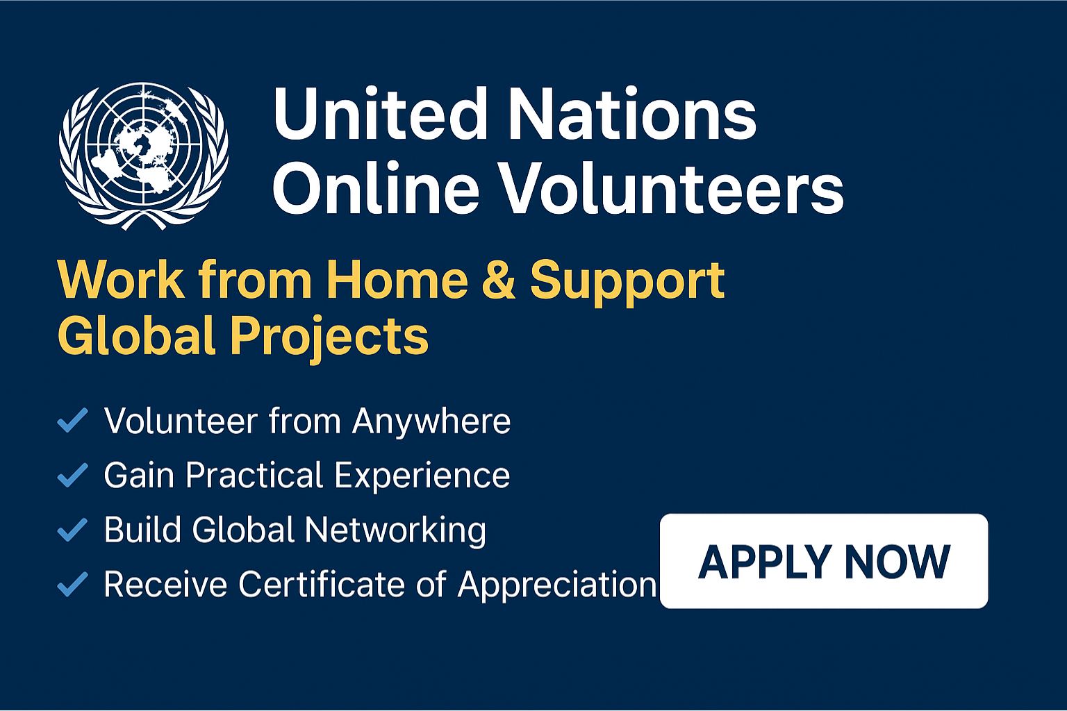 United Nations Online Volunteers: Work From Home